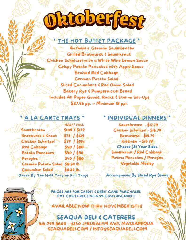 Oktoberfest Menu | Seaqua Deli